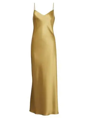 Galvan Provence Satin Slip Maxi Dress - Green