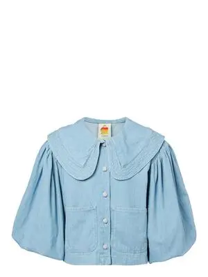 FARM RIO Farm Rio Puff-Sleeve Denim Shirt