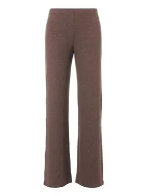 LESET Lauren Mid-rise Jersey Wide-leg Pants - Brown