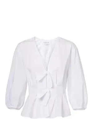 Velvet By Graham & Spencer Riri Cotton Poplin Blouse - White