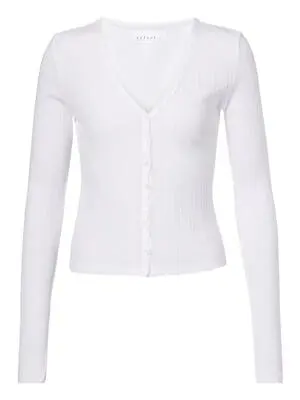 Velvet By Graham & Spencer Drew Cotton-blend Pointelle Cardigan - White
