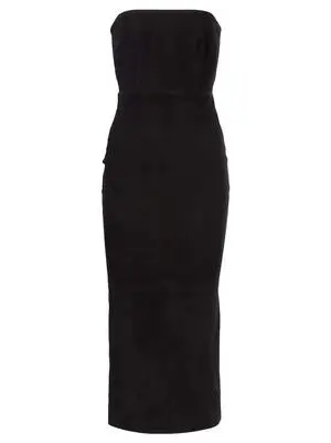 Alex Perry Suede Midi Dress - Black
