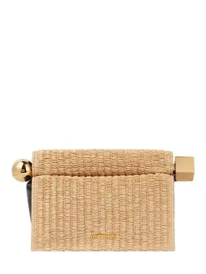 Jacquemus Rond Carre Woven Raffia-effect Clutch - Neutrals