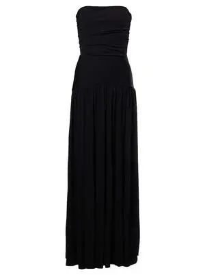 Staud Mariana Ruched Jersey Maxi Dress - Black
