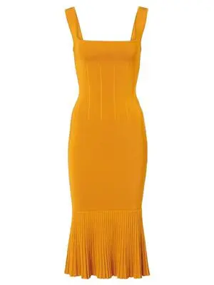 Galvan Atalanta Knitted Midi Dress - Orange
