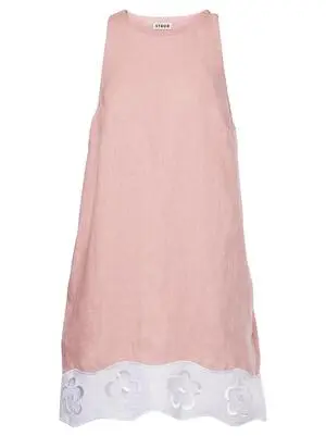 Staud Mika Linen Minidress - Pink