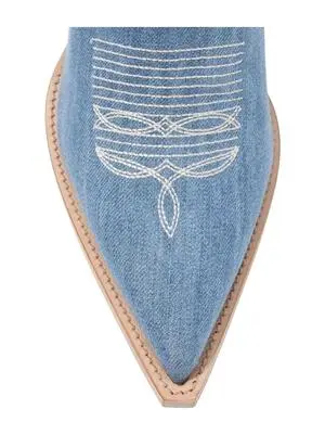 Partlow Lainy Denim Mule Pumps - Blue
