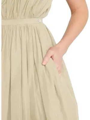 Philosophy Di Lorenzo Serafini Plunging Gathered Midi Dress - Ivory