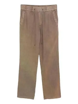 JAMES PERSE Linen Straight-leg Trousers - Brown