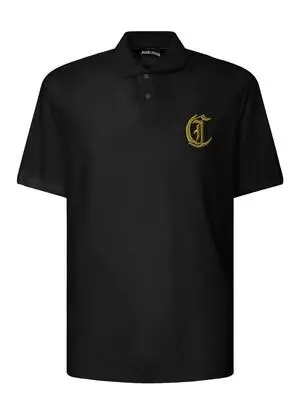 Just Cavalli Logo-embroidered Polo Shirt - Black