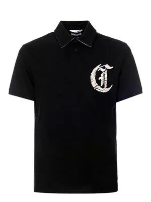 Just Cavalli Logo-embroidered Polo Shirt - Black