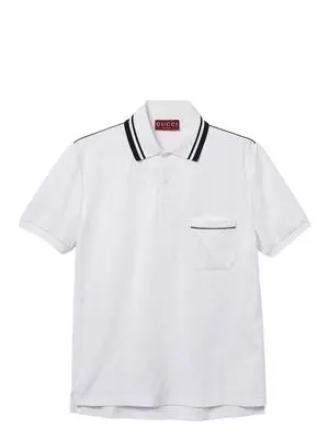 Gucci Gg Nylon And Cotton Polo Shirt - White