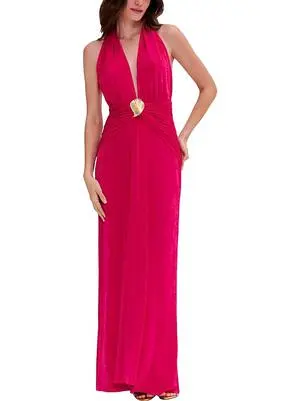 PatBO Radiant Jersey Halter Gown - Pink