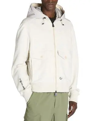 Moncler Zip-up Hooded Cardigan Jacket - Ivory