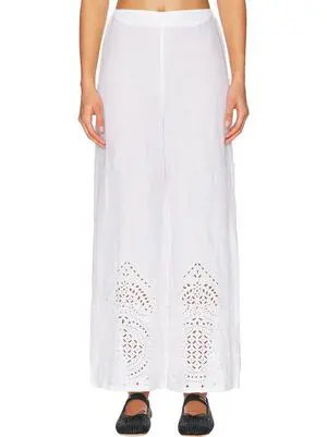BODE Belvoir Wide Leg Pant - White