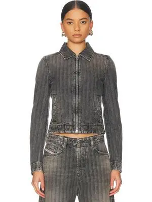 DIESEL Cropped Denim Jacket - Charcoal