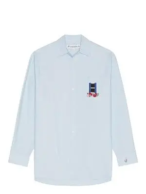 JW Anderson Window Embroidery Shirt In Baby Blue - Light Blue