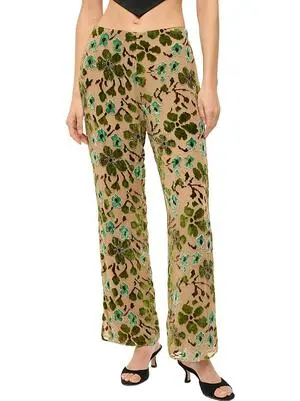 Staud Avola Beaded Pants - Moss Floral