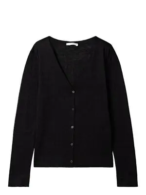 THE ROW Jheel Linen-blend Cardigan - Black