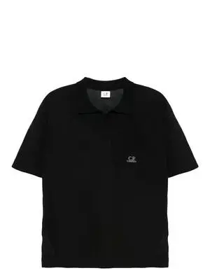 C.P. COMPANY Logo-embroidered T-shirt - Black