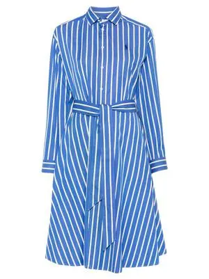 Polo Ralph Lauren Striped Midi Shirt Dress - Blue