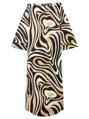 Emilio Pucci Marmo-print Long Dress - Black
