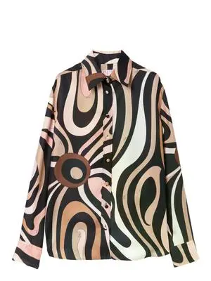 Emilio Pucci Marmo Silk Shirt - Black