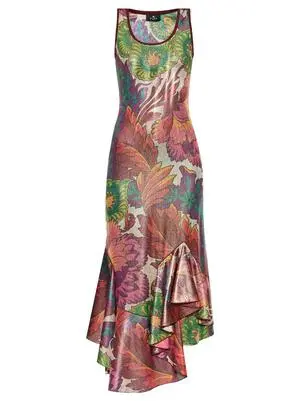 Etro Shimmering-finish Midi Dress - Red