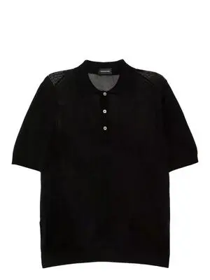 Tagliatore Knitted Polo Shirt - Black