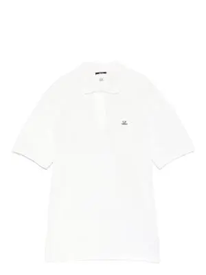C.P. COMPANY Piqué-weave Polo Shirt - White