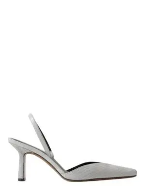 NEOUS Dilmun Leather Slingback Pumps - Gray