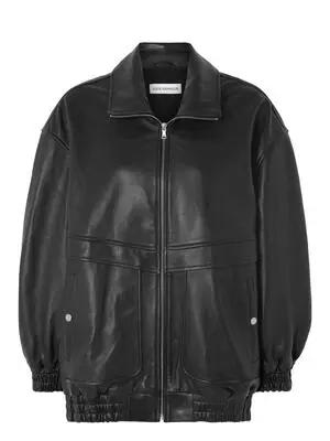 Nour Hammour Beck Oversized Leather Jacket - Black