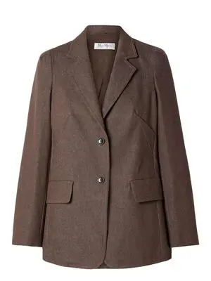 Max Mara Max Mara Cotton-Twill Blazer Dark Brown