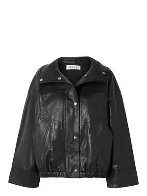 RÓHE RÓHE Leather Bomber Jacket Black