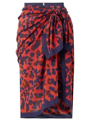 ERES Embrun Printed Cotton And Silk-blend Voile Pareo Red