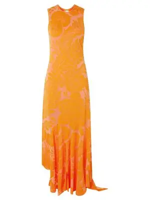 Etro Asymmetric Open-back Maxi Dress - Orange