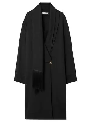Carven Scarf-detailed Crepe Midi Dress - Black