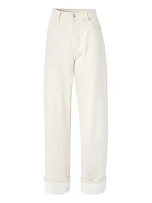 Bottega Veneta Appliquéd High-rise Wide-leg Jeans - Neutrals