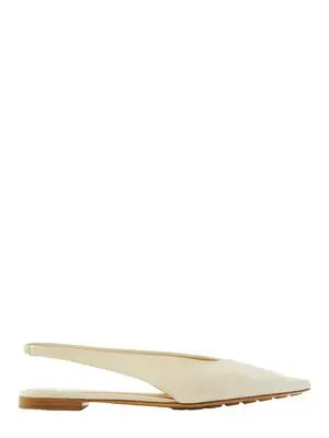 Bottega Veneta Sofia Leather Slingback Flats - Cream