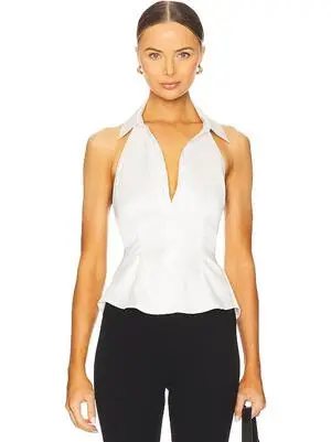 MORE TO COME Lisseth Open Back Top White