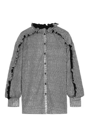 ANTIK BATIK Antik Batik "Kimmy" Crinkled Lamé Ruffled Shirt