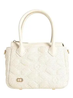 LA CARRIE Leather Tote With Logo Print - White