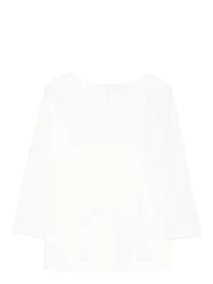 AMOMENTO Boat-neck Blouse - White
