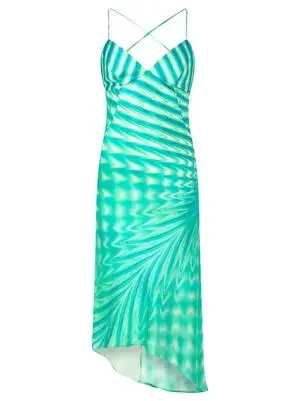 Roberto Cavalli Silk Midi Dress - Green