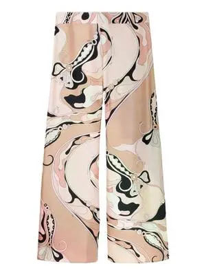 Emilio Pucci Orchidee-print Wide Leg Pants - Neutrals