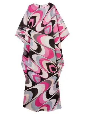 Emilio Pucci Onde-print Kaftan Dress - Black