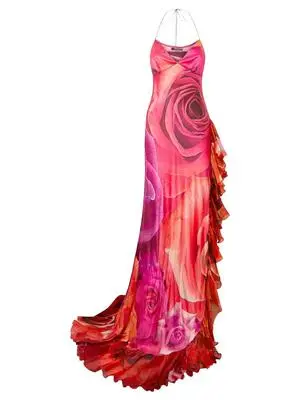 Roberto Cavalli Floral-print Maxi Dress - Pink