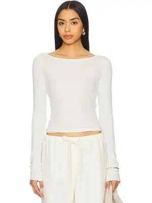 Cotton Citizen Marbella Boat Neck Top - Bone