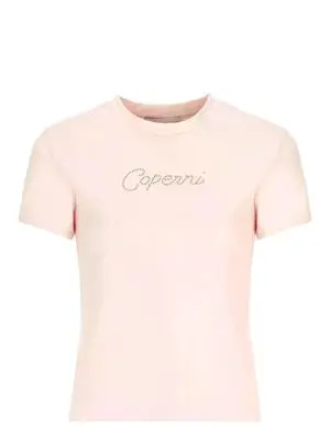 Coperni Rhinestone Logo T-shirt - Pink