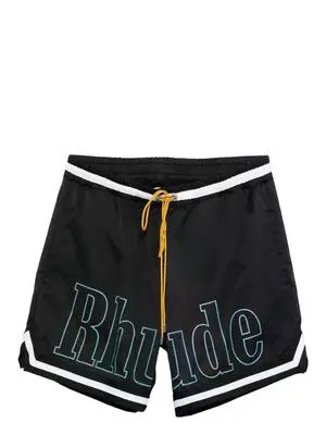Rhude Logo-print Swim Shorts - Black